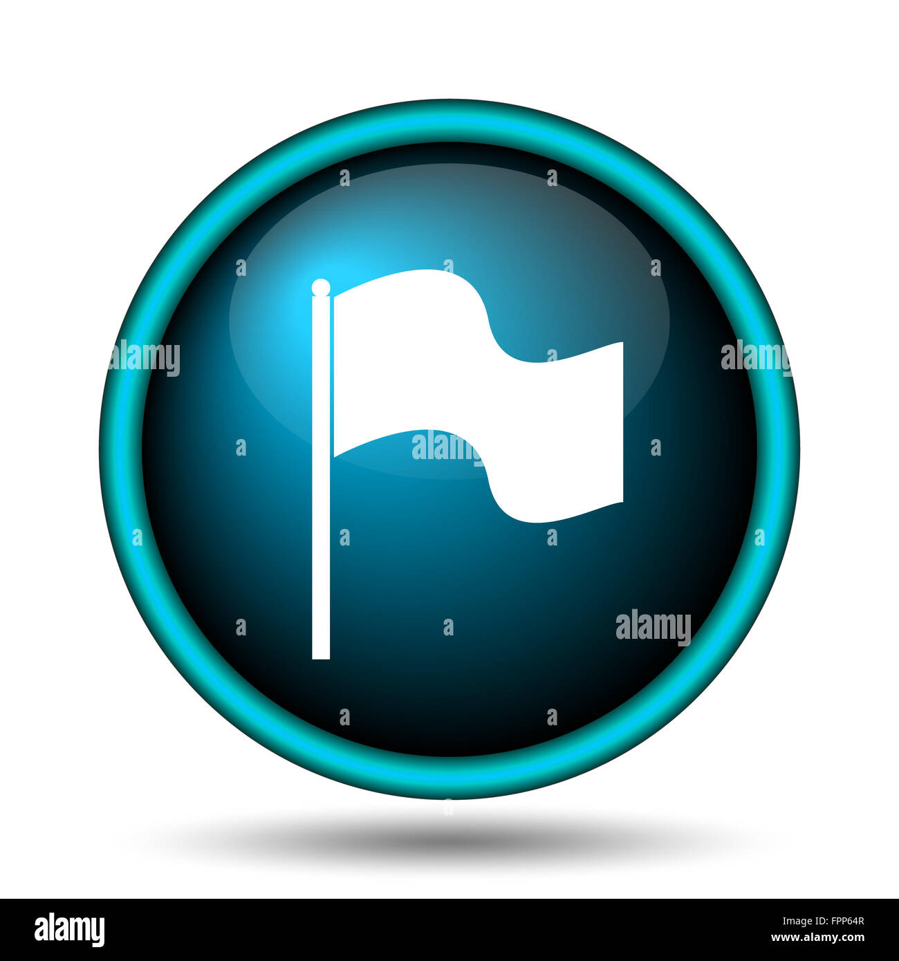 Flag icon. Internet button on white background Stock Photo - Alamy