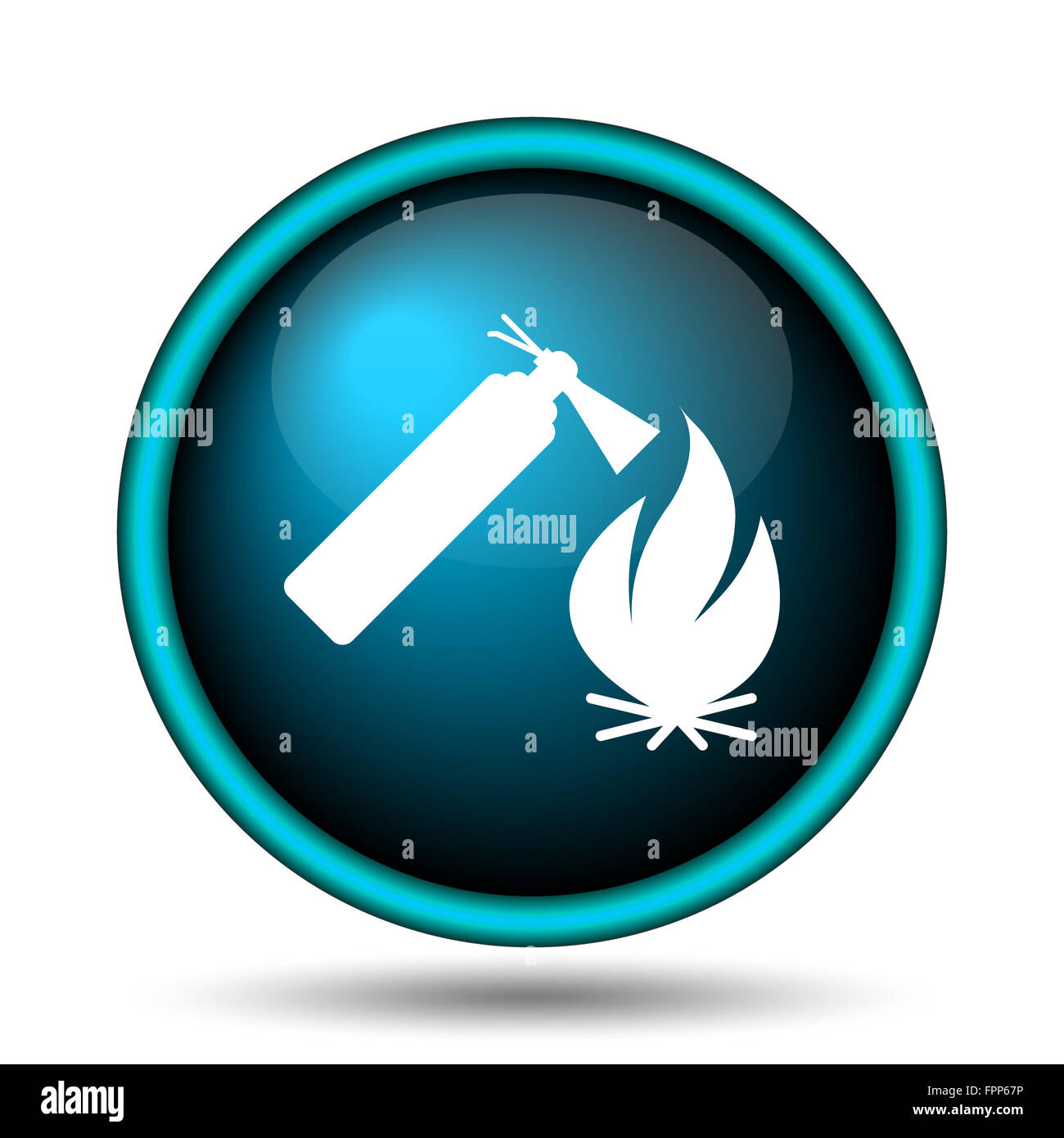Fire icon. Internet button on white background Stock Photo - Alamy