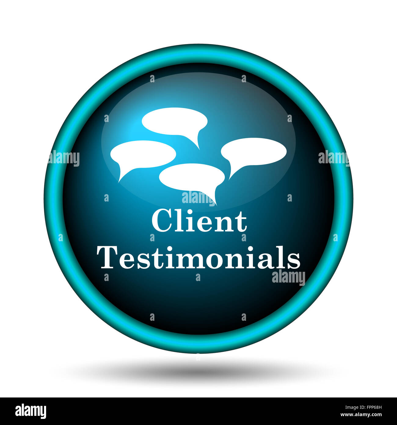 Client testimonials icon. Internet button on white background Stock ...