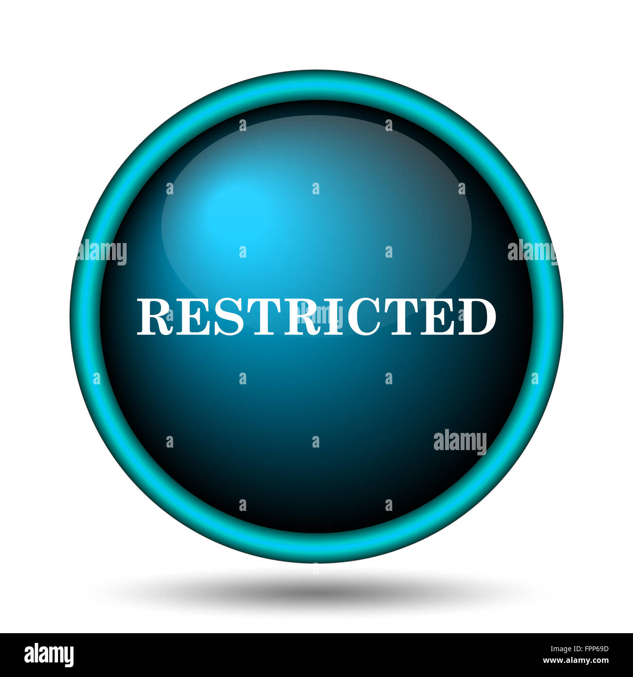 Restricted icon. Internet button on white background Stock Photo - Alamy