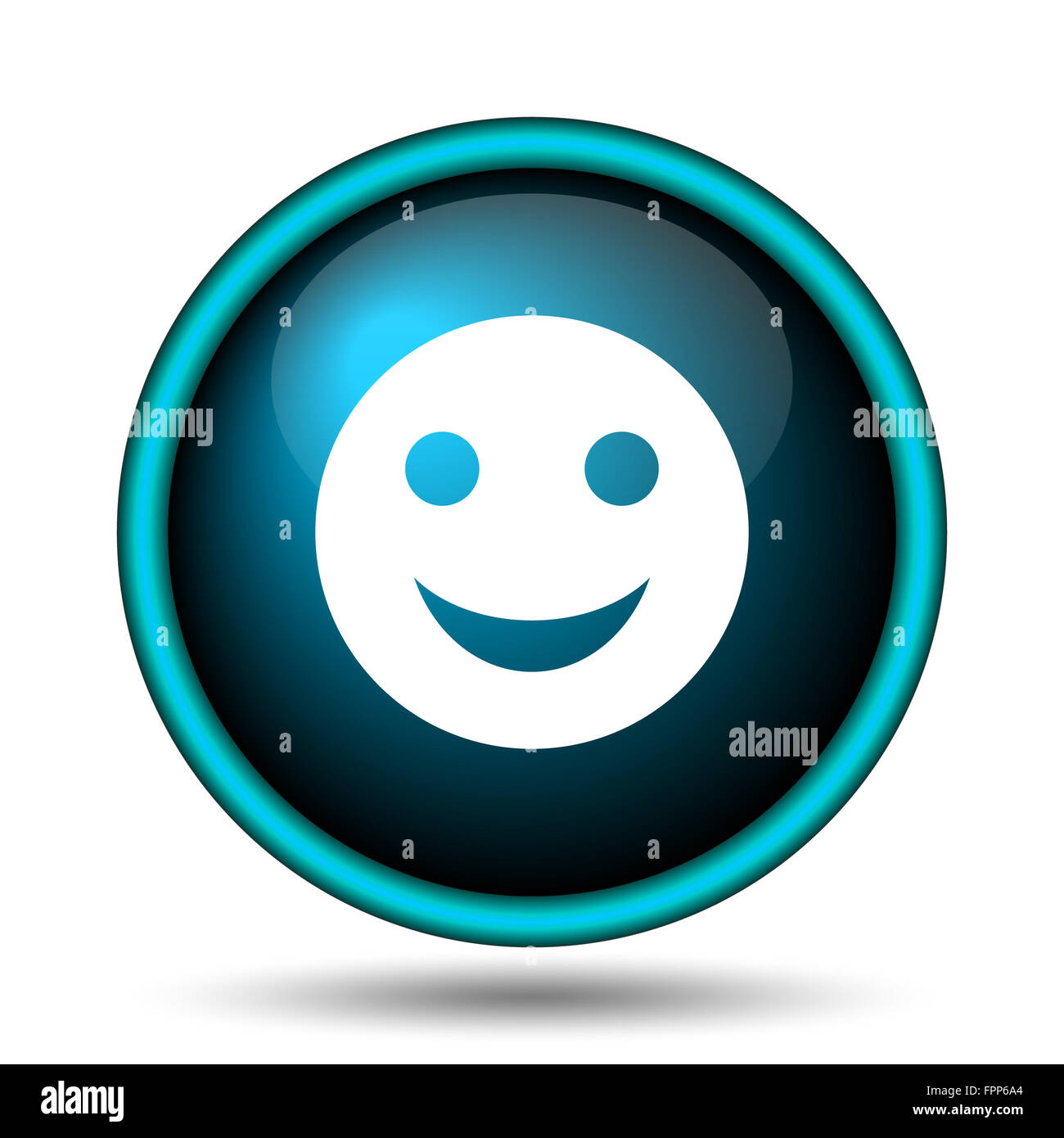 Smiley icon. Internet button on white background Stock Photo - Alamy