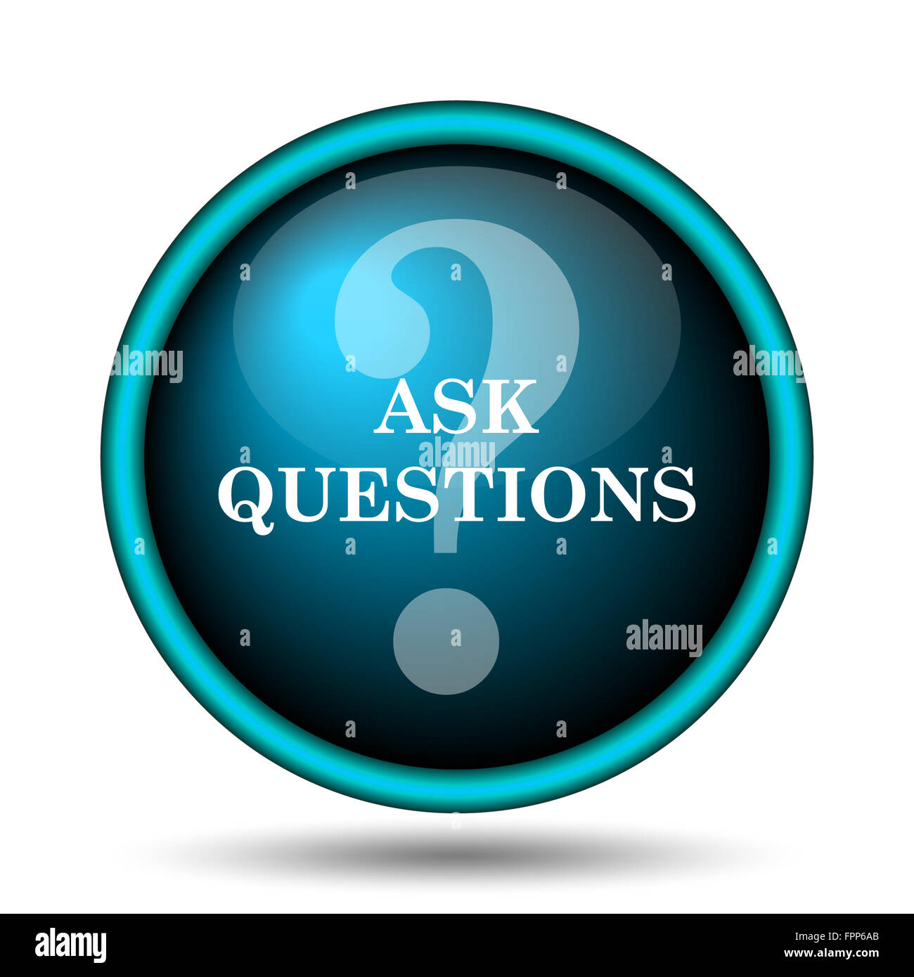 Ask questions icon. Internet button on white background Stock Photo - Alamy