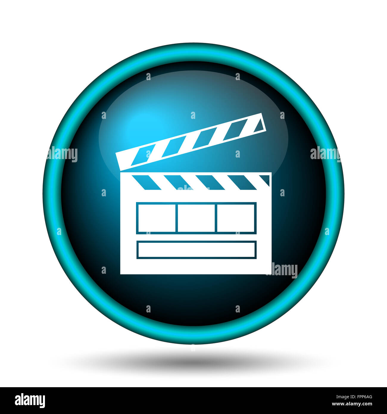 Movie icon. Internet button on white background Stock Photo - Alamy