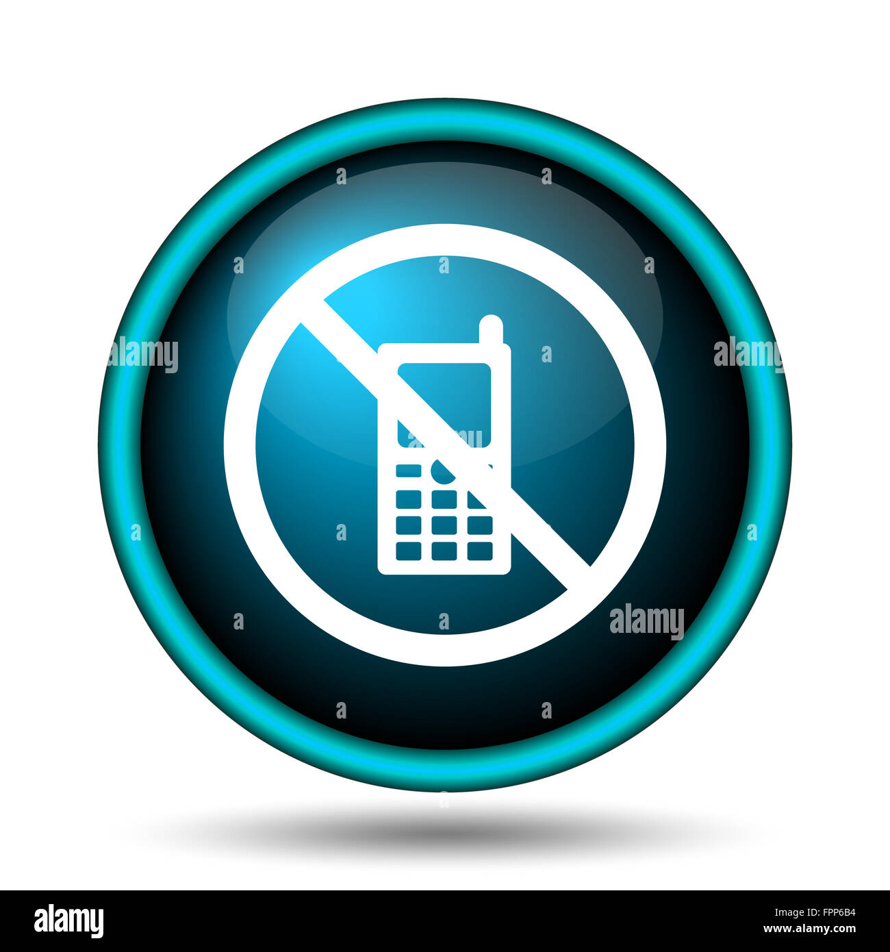 Mobile phone restricted icon. Internet button on white background Stock ...
