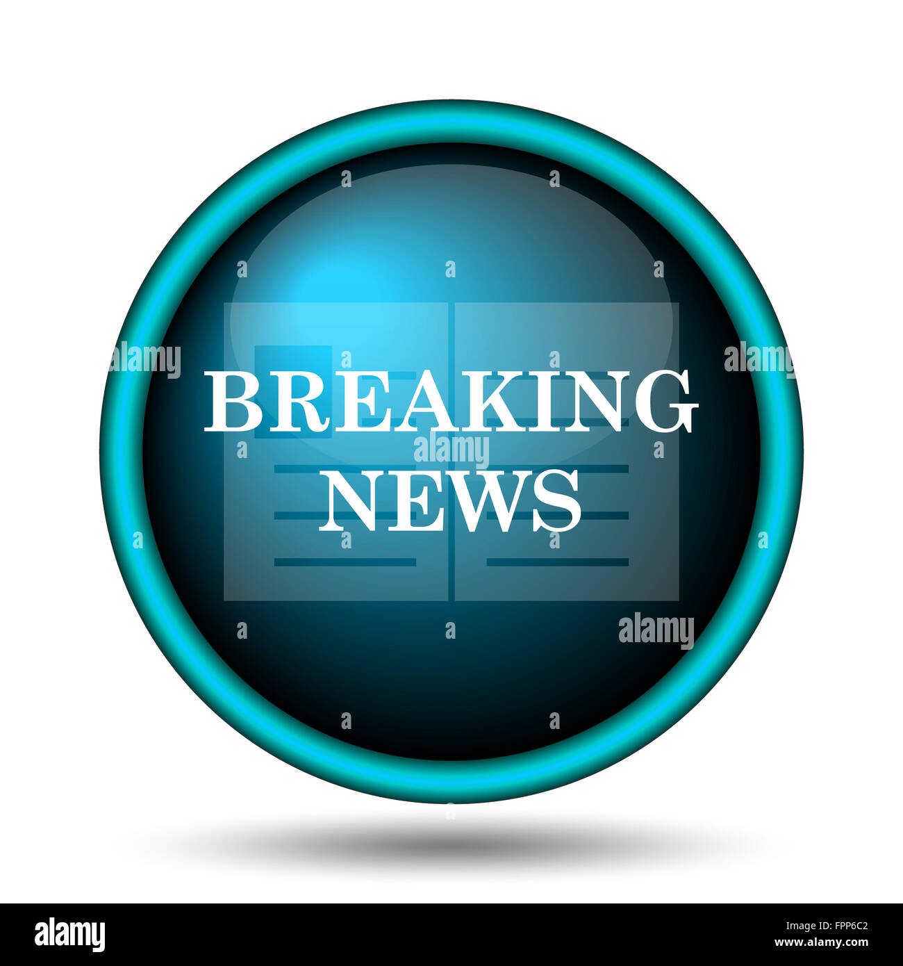 Breaking news icon. Internet button on white background Stock Photo - Alamy