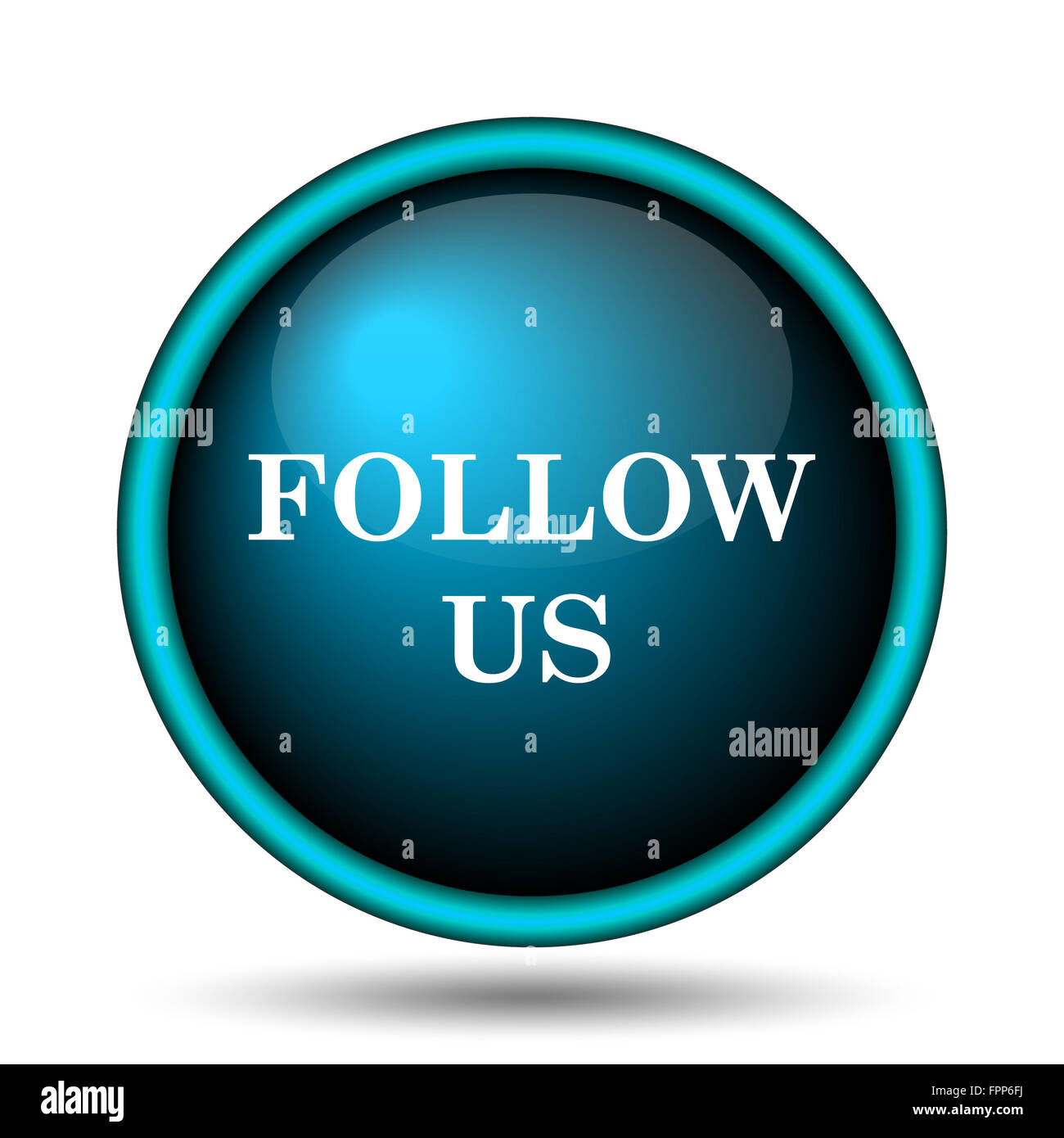 Follow us icon. Internet button on white background Stock Photo - Alamy