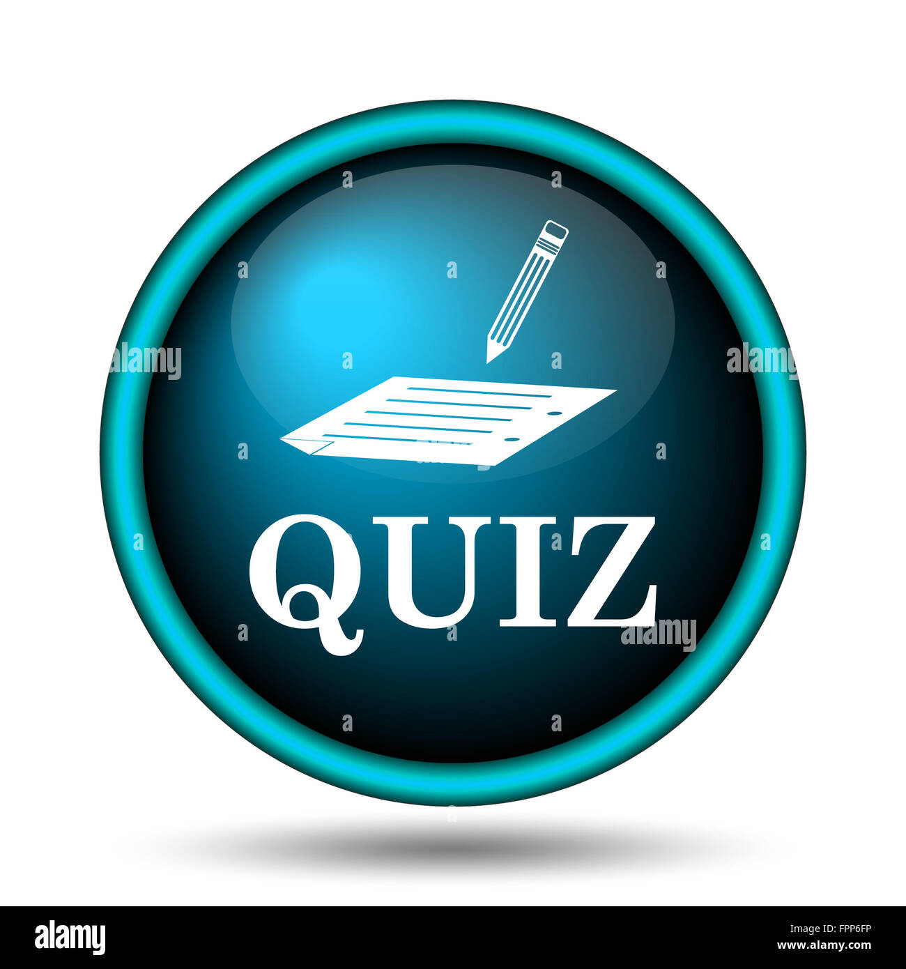 Quiz icon. Internet button on white background Stock Photo - Alamy