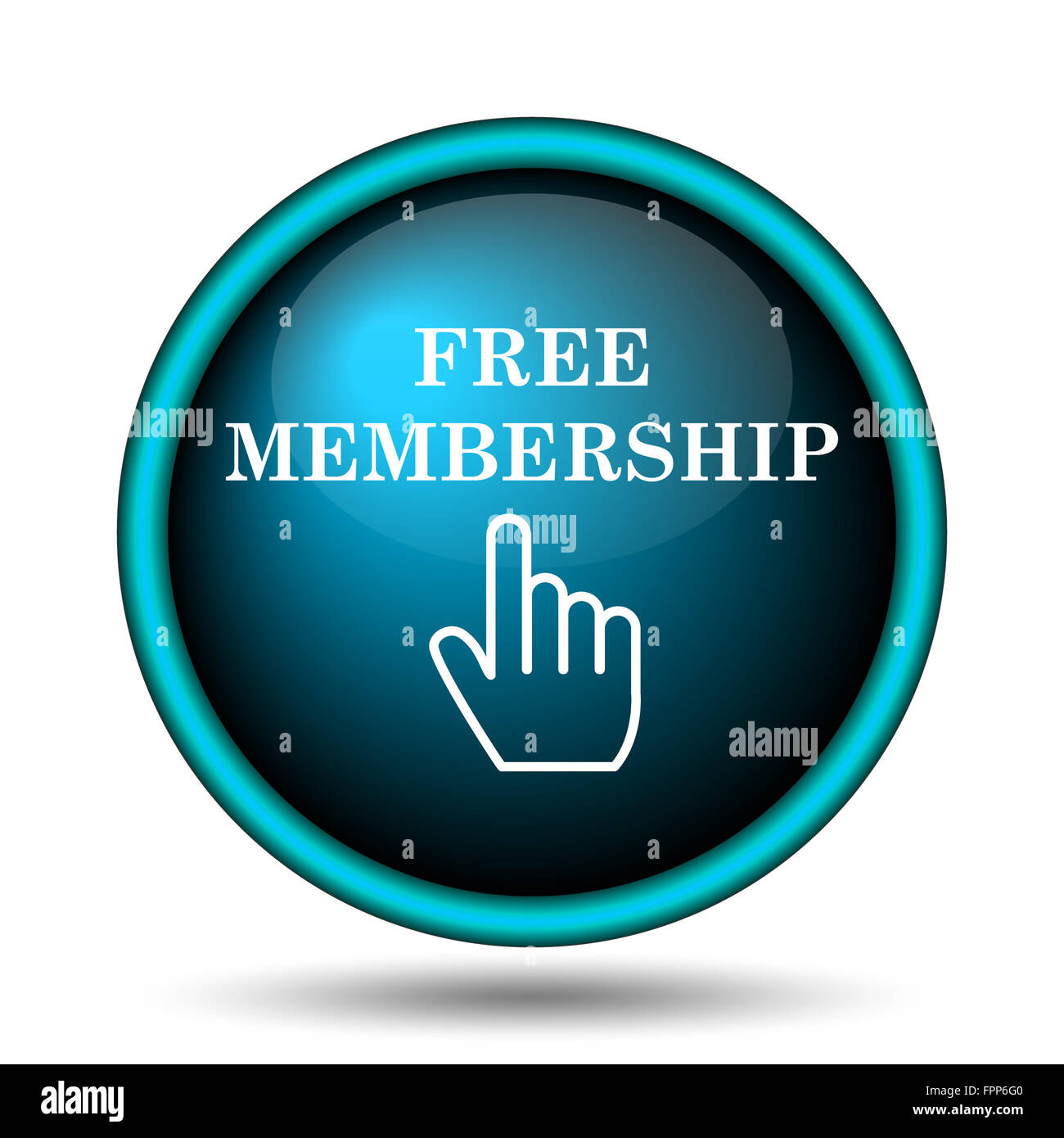 Free membership icon. Internet button on white background Stock Photo ...