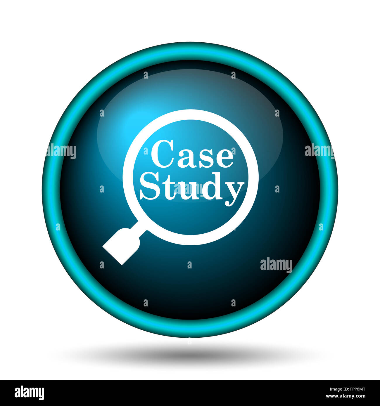 Case study icon. Internet button on white background Stock Photo - Alamy