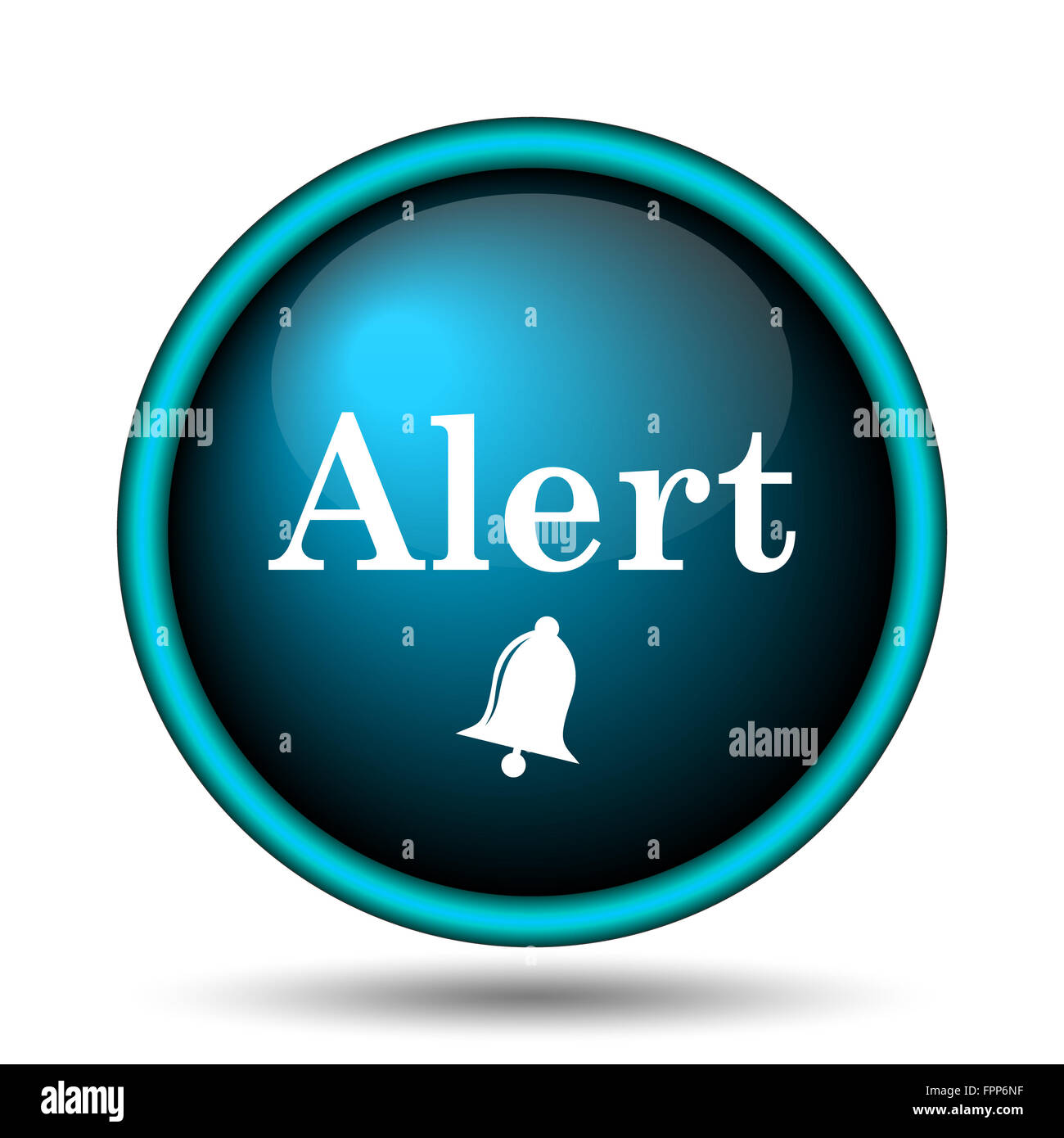Alert icon. Internet button on white background Stock Photo - Alamy