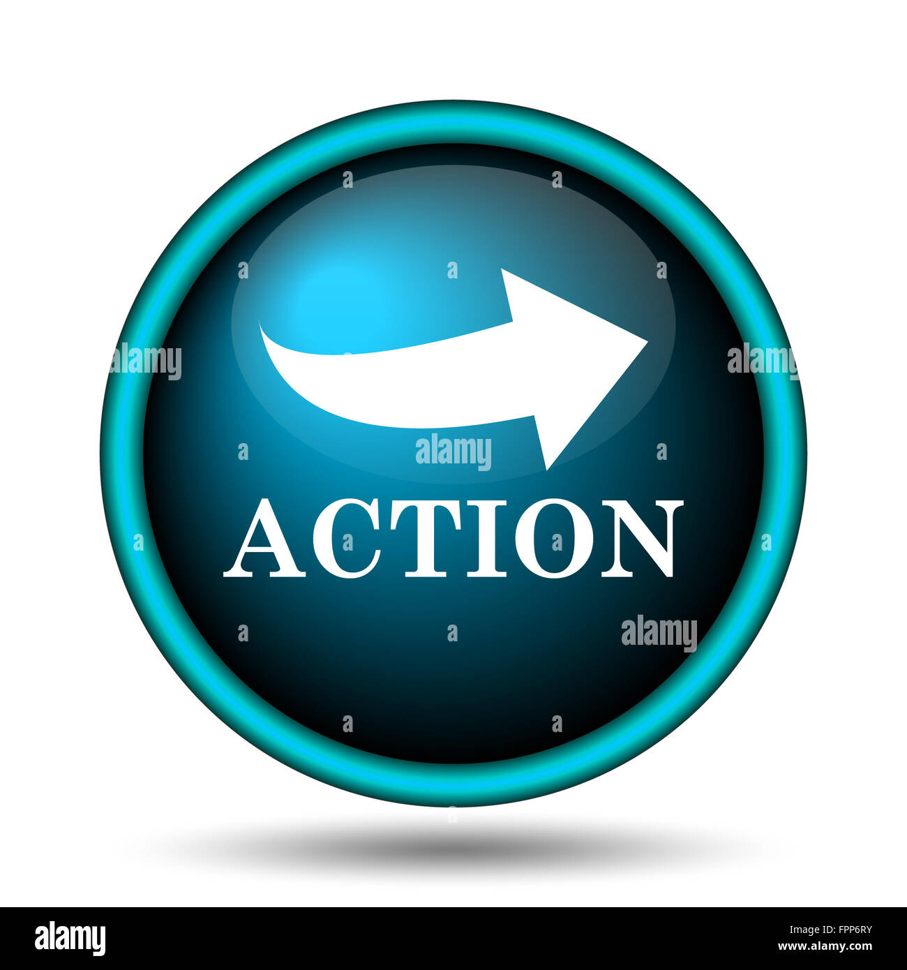 Action icon. Internet button on white background Stock Photo - Alamy
