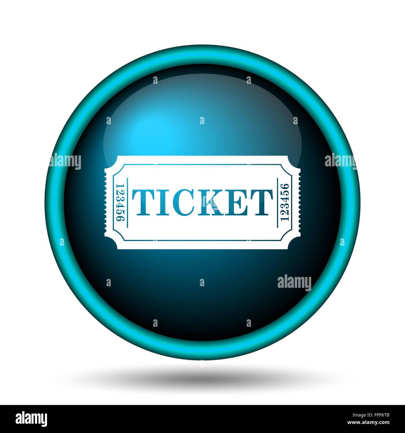 Cinema ticket icon. Internet button on white background Stock Photo - Alamy