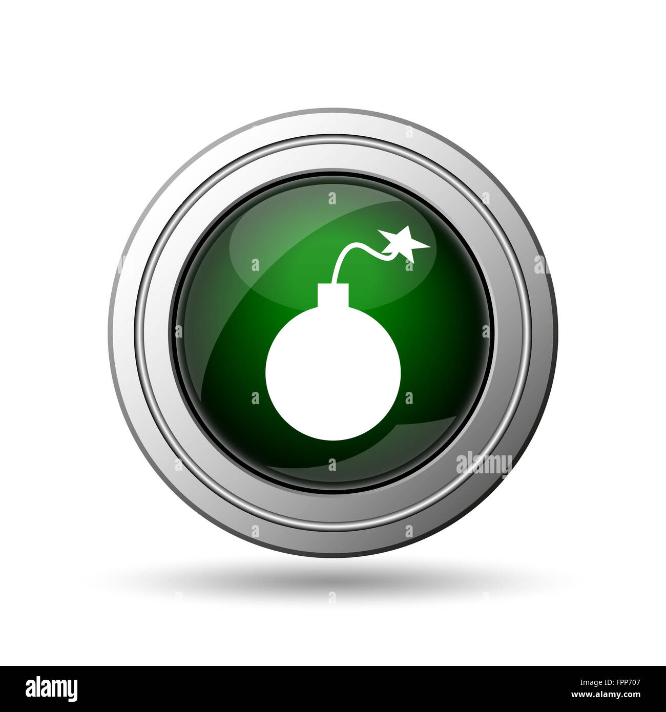 Bomb icon. Internet button on white background Stock Photo - Alamy