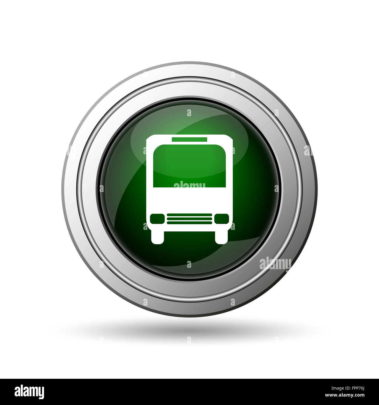 Bus icon. Internet button on white background Stock Photo - Alamy