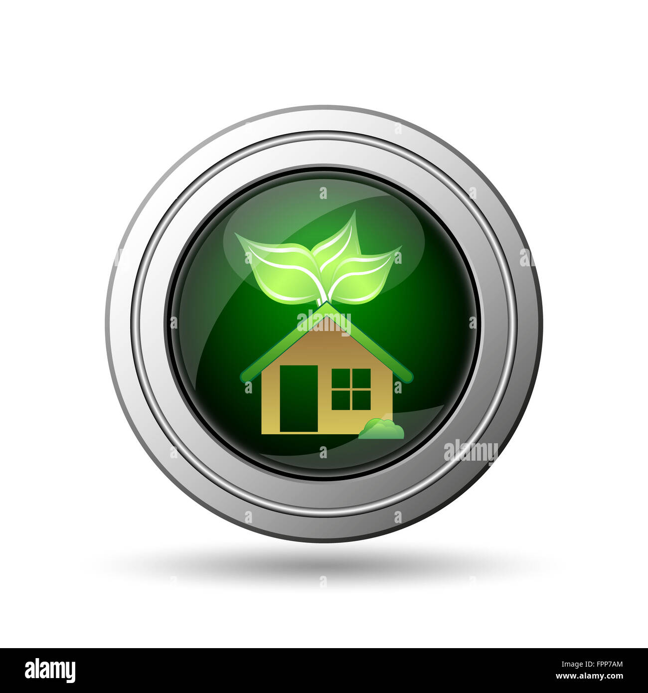Eco house icon. Internet button on white background Stock Photo - Alamy