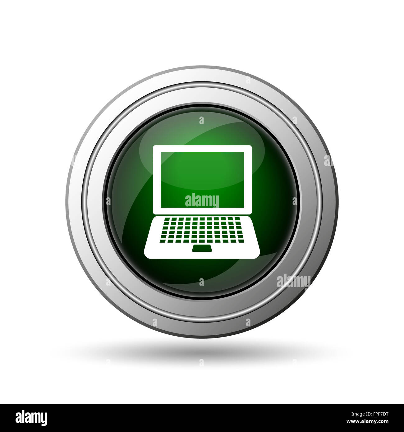 Laptop icon. Internet button on white background Stock Photo - Alamy