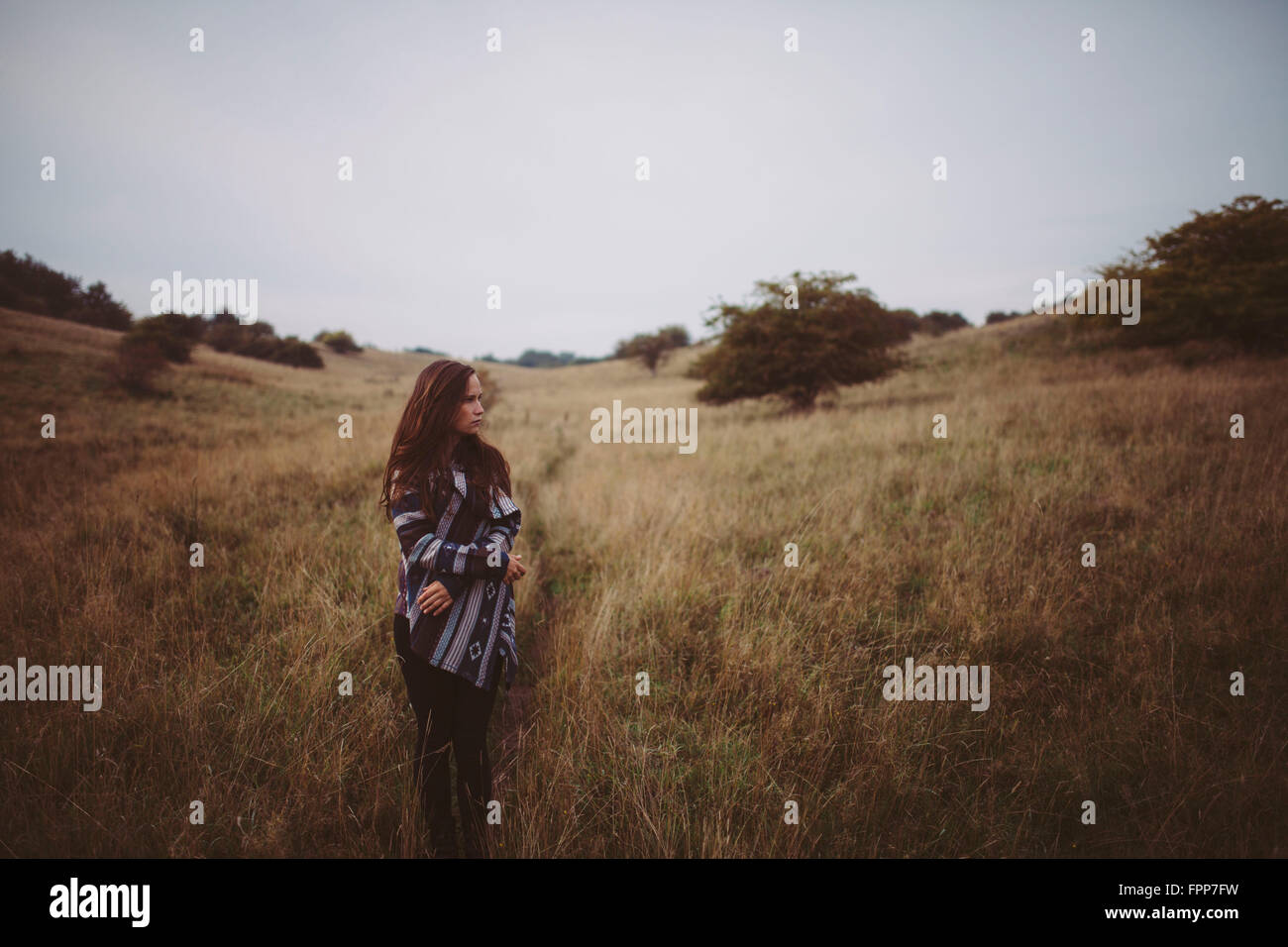 Woman - lost in nature Stock Photo - Alamy