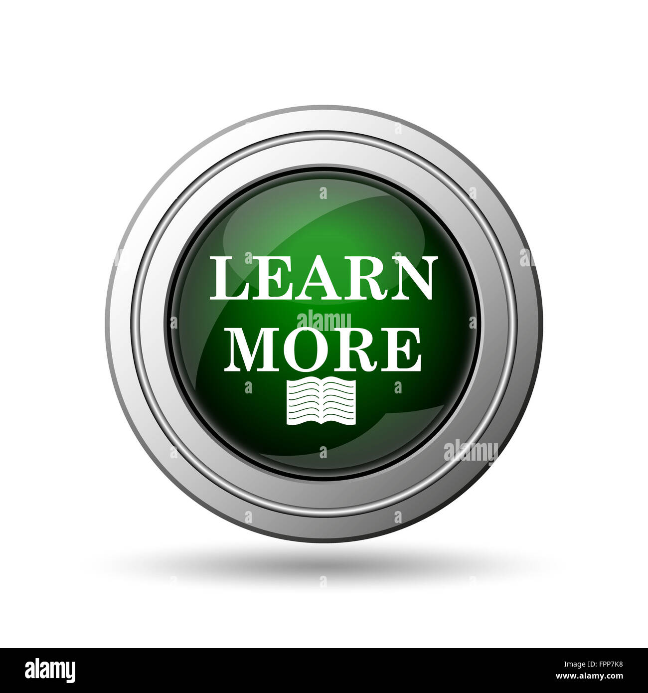 Learn more icon. Internet button on white background Stock Photo - Alamy