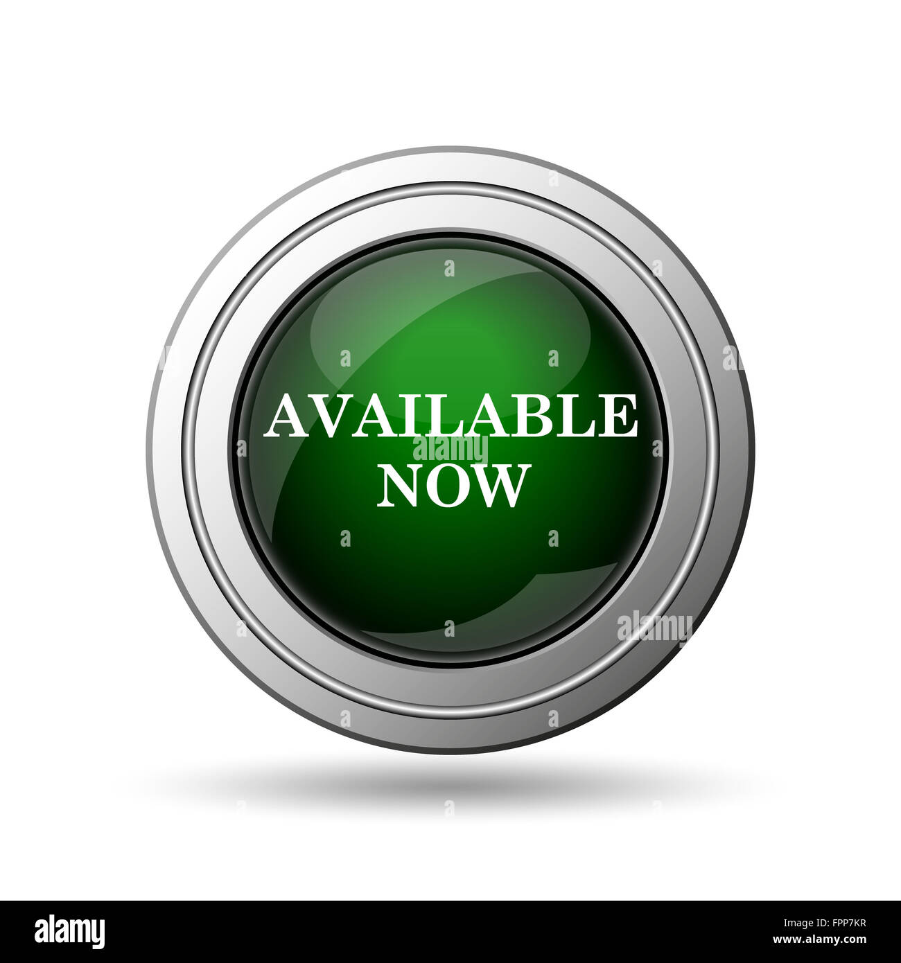 Available now icon. Internet button on white background Stock Photo - Alamy