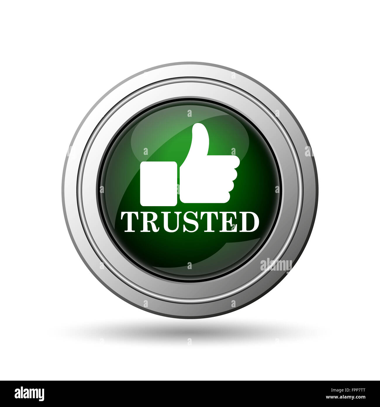 Trusted icon. Internet button on white background Stock Photo - Alamy