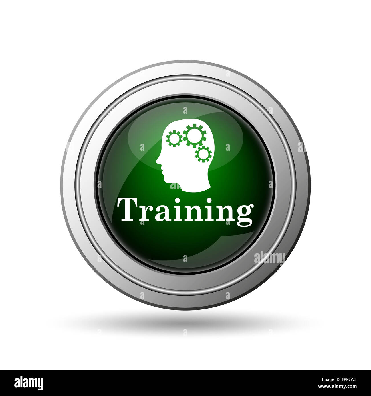 Training icon. Internet button on white background Stock Photo - Alamy