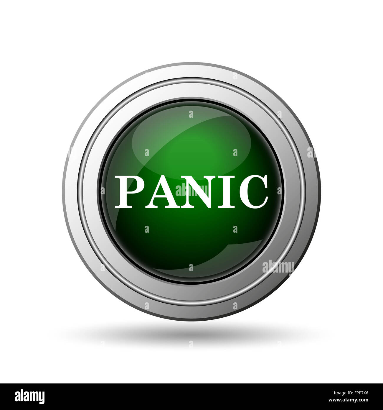 Panic icon. Internet button on white background Stock Photo - Alamy