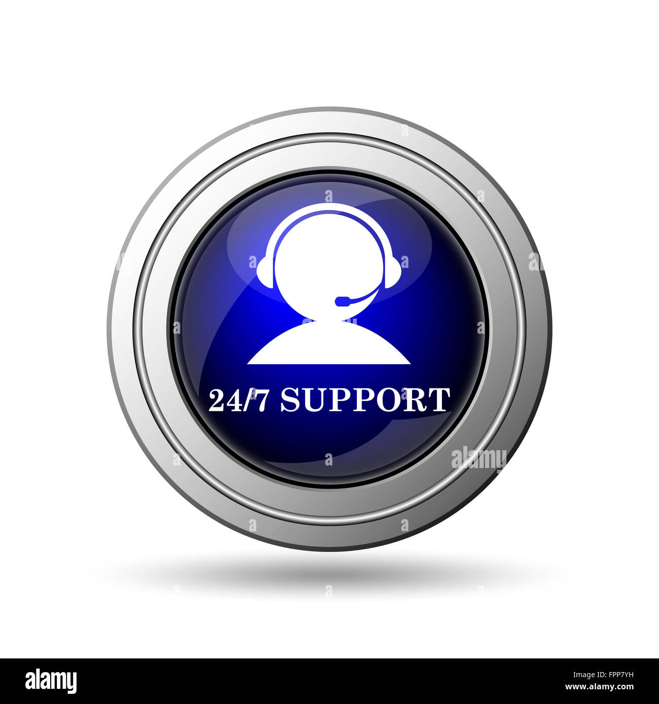 24-7 Support icon. Internet button on white background Stock Photo - Alamy