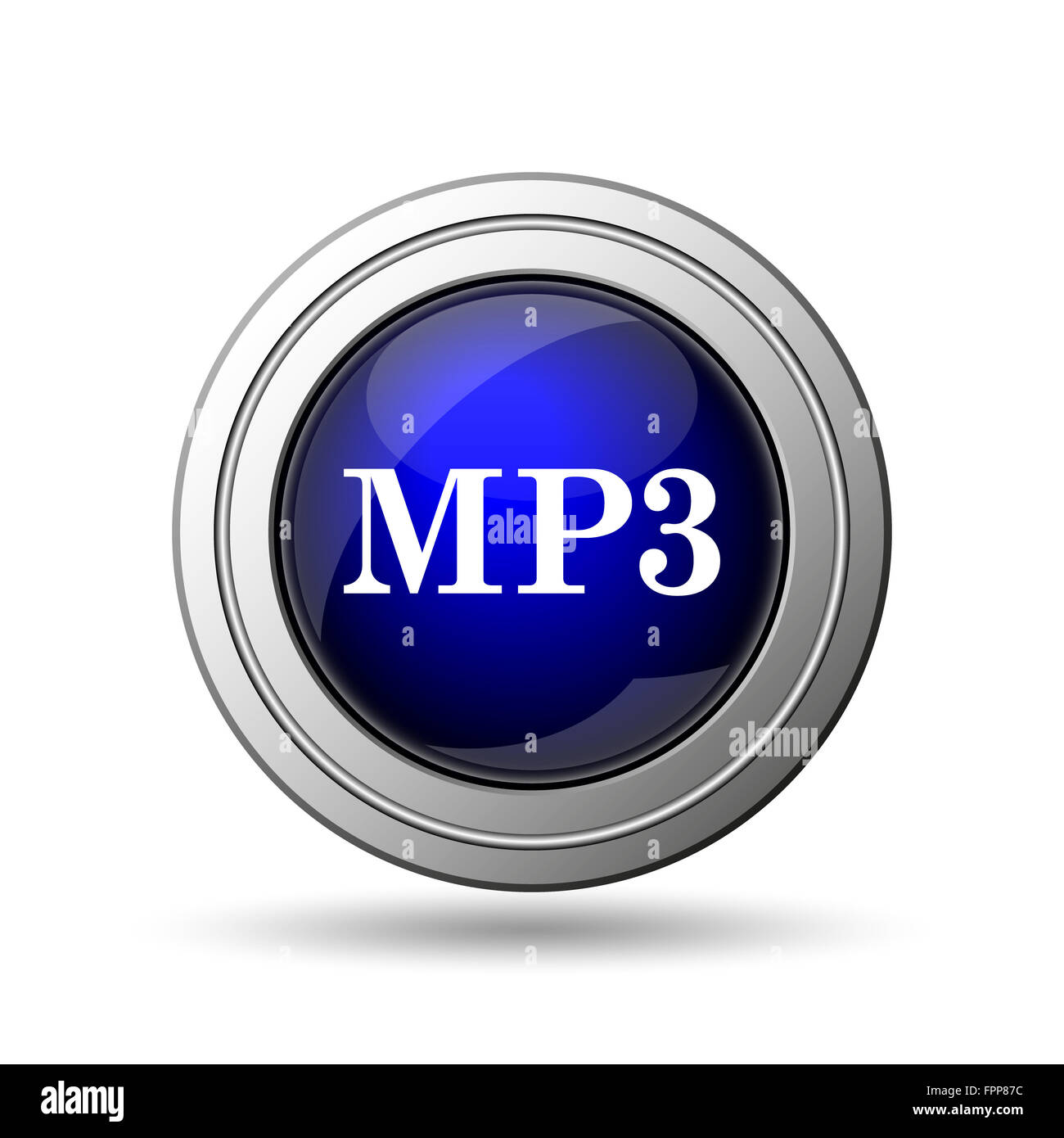 MP3 icon. Internet button on white background Stock Photo - Alamy