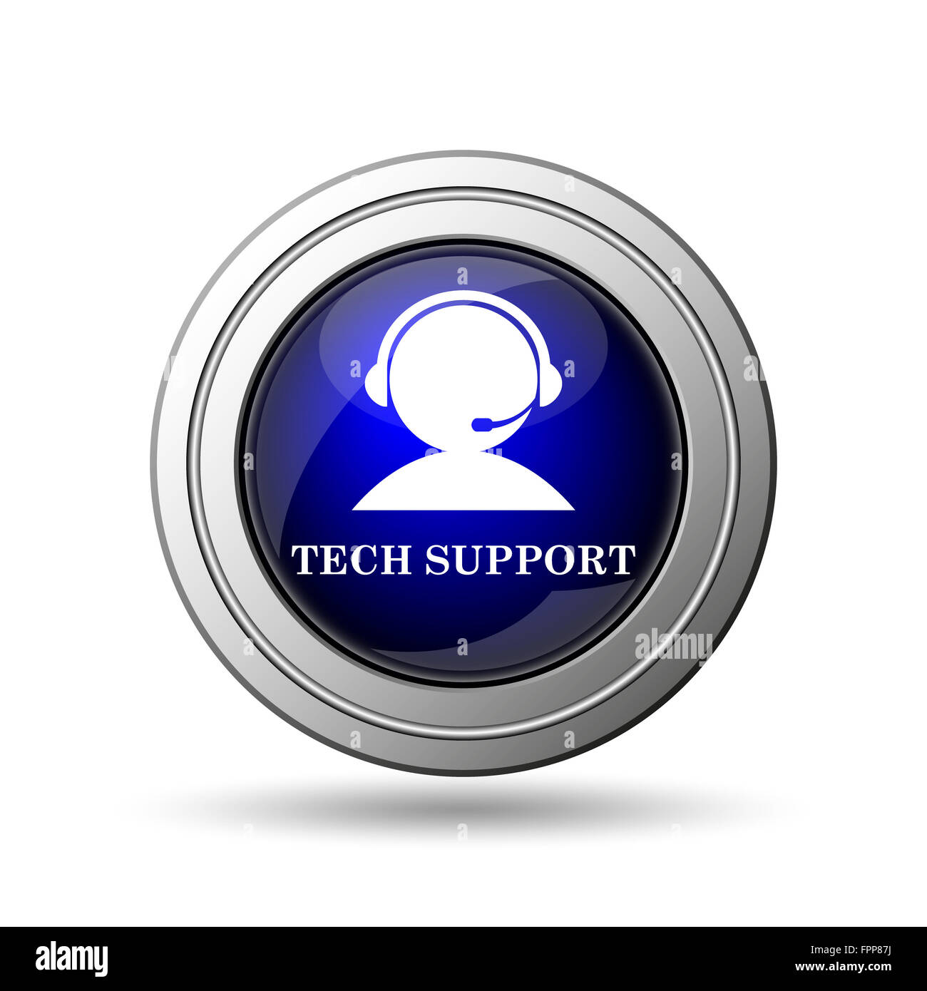 Tech support icon. Internet button on white background Stock Photo - Alamy