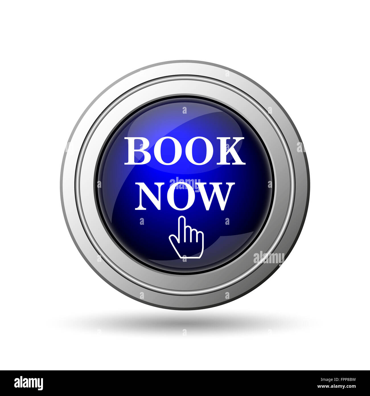 Book now icon. Internet button on white background Stock Photo - Alamy