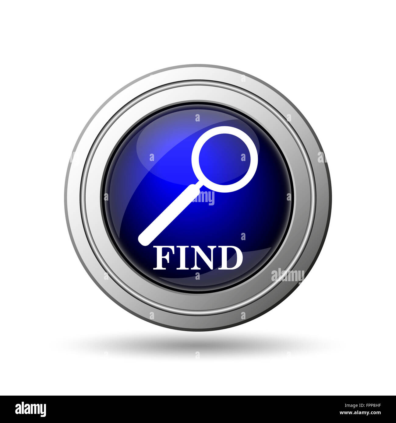 Find icon. Internet button on white background Stock Photo - Alamy