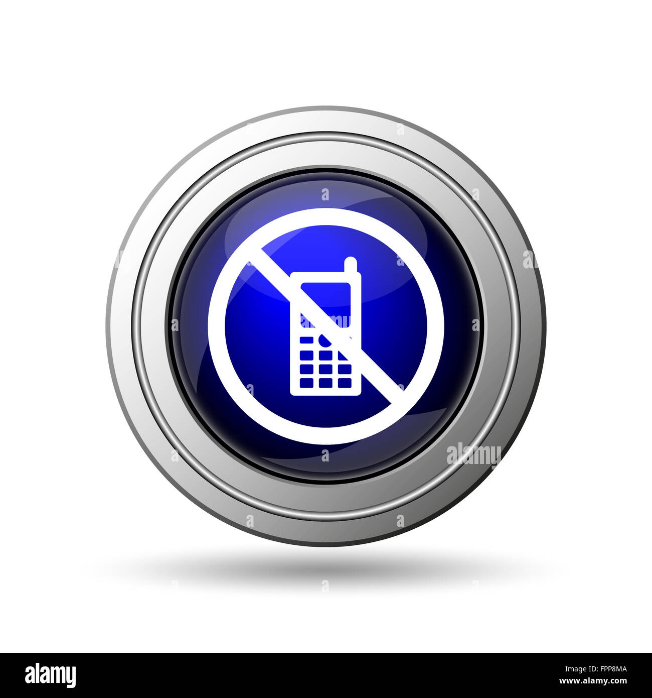 Mobile phone restricted icon. Internet button on white background Stock ...