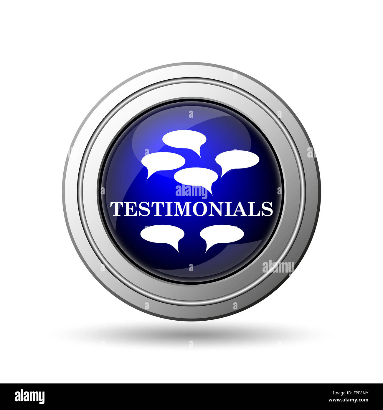 Testimonials icon. Internet button on white background Stock Photo - Alamy