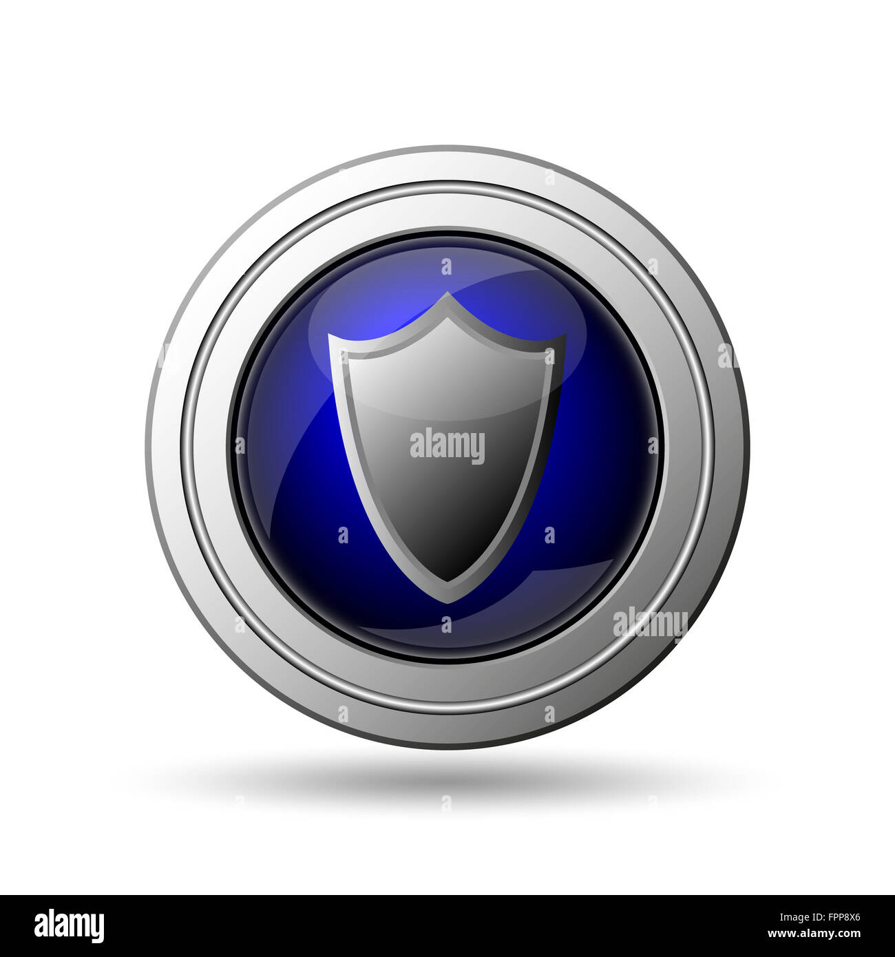 Shield icon. Internet button on white background Stock Photo - Alamy