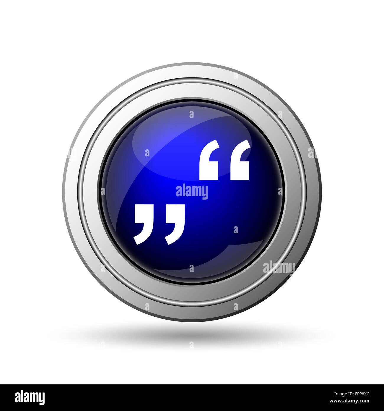 Quotation marks icon. Internet button on white background Stock Photo ...