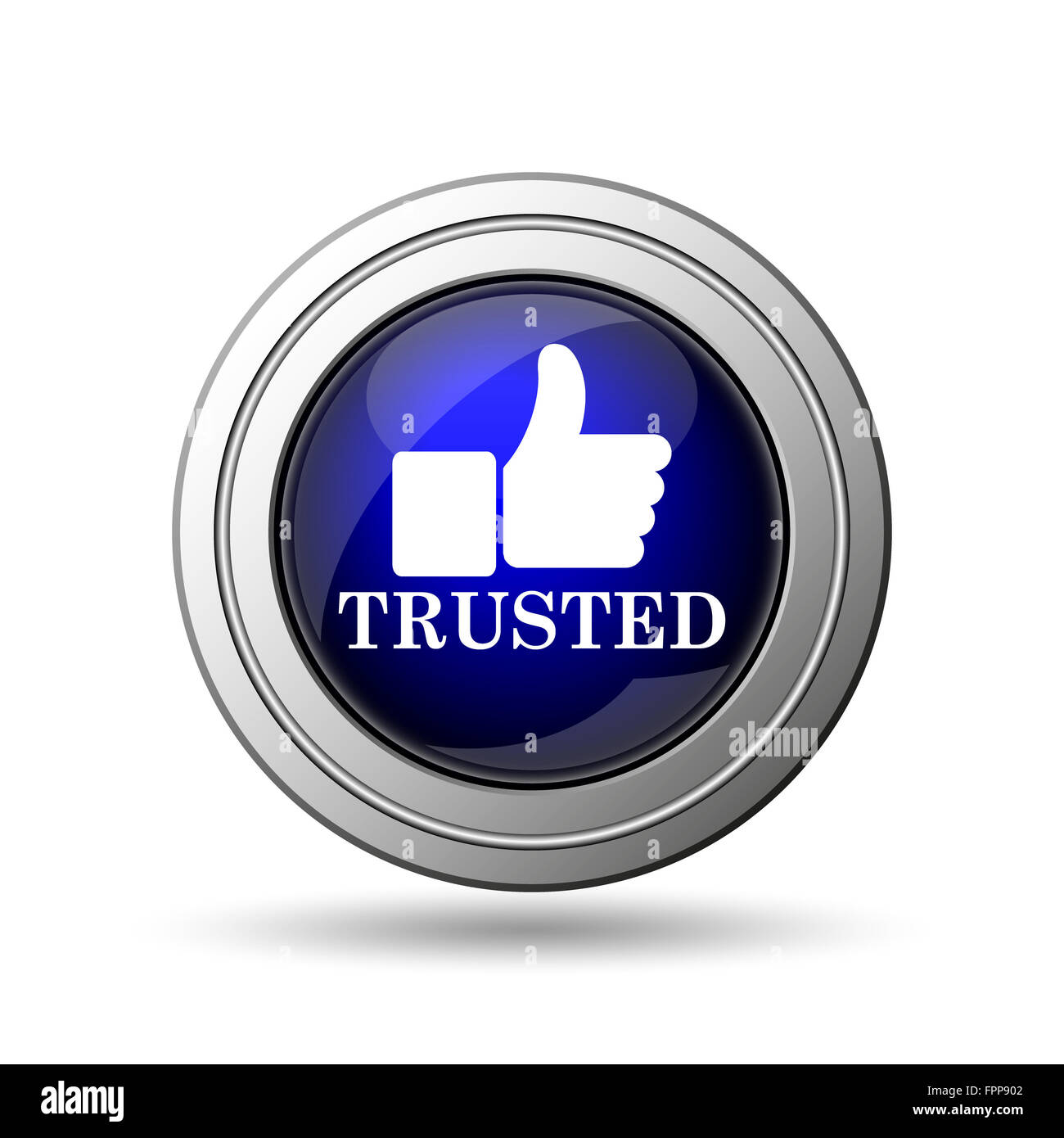 Trusted icon. Internet button on white background Stock Photo - Alamy