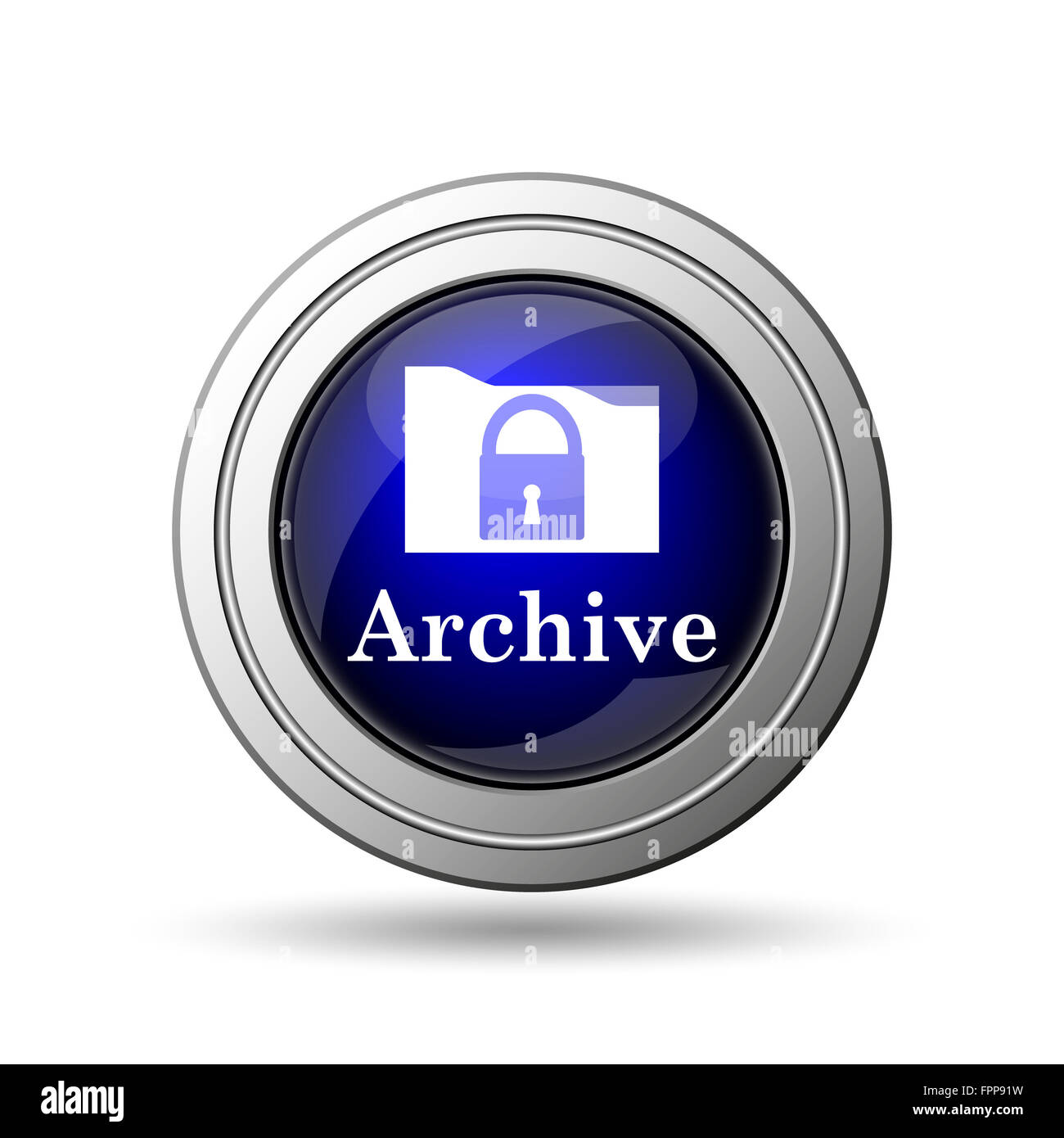 Archive icon. Internet button on white background Stock Photo - Alamy