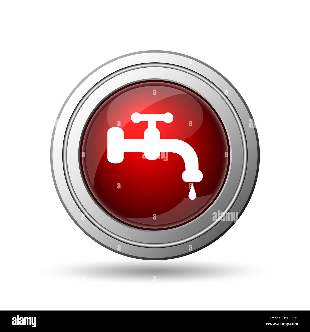 Water tap icon. Internet button on white background Stock Photo - Alamy