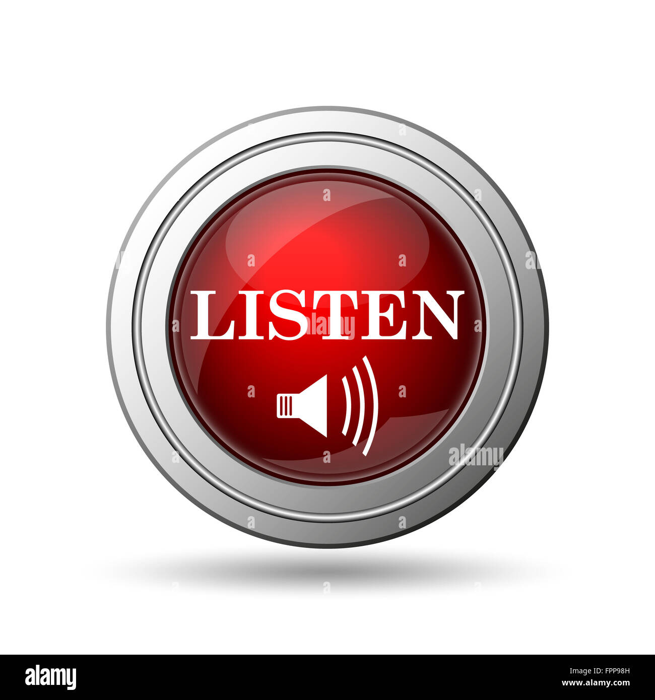 Listen icon. Internet button on white background Stock Photo - Alamy