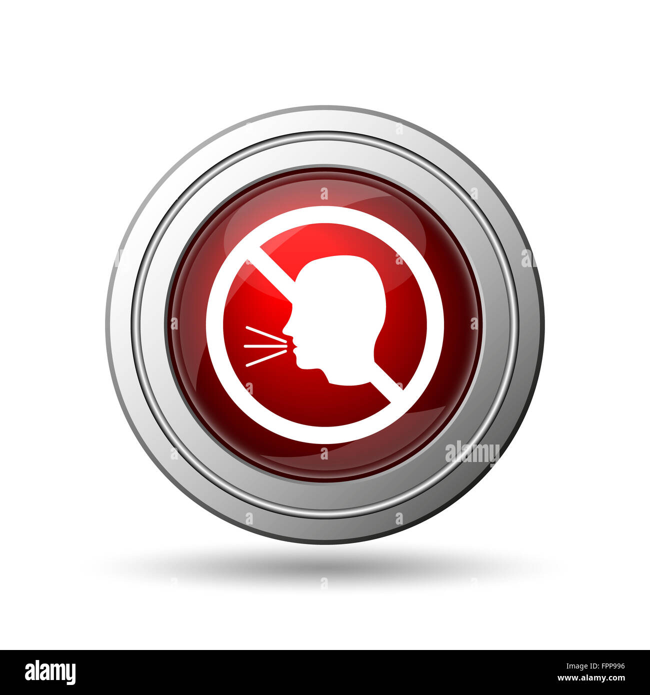 No talking icon. Internet button on white background Stock Photo - Alamy