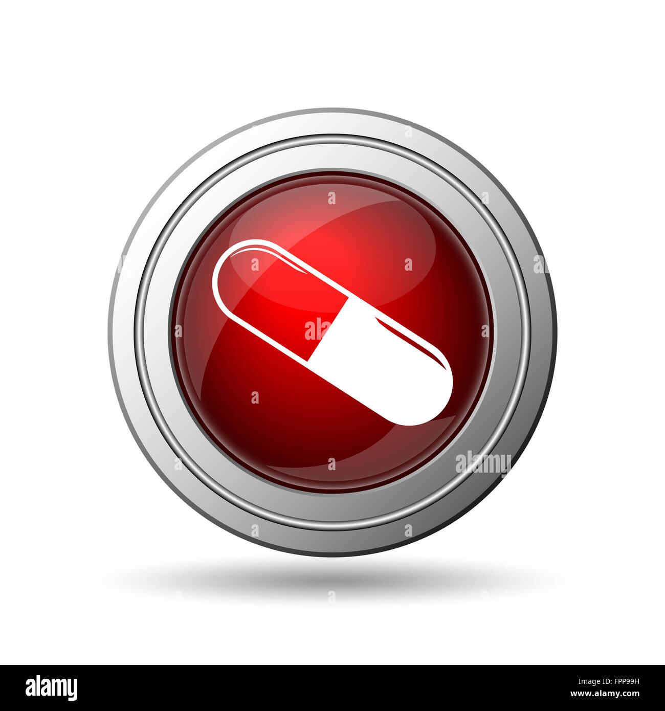 Pill icon. Internet button on white background Stock Photo - Alamy