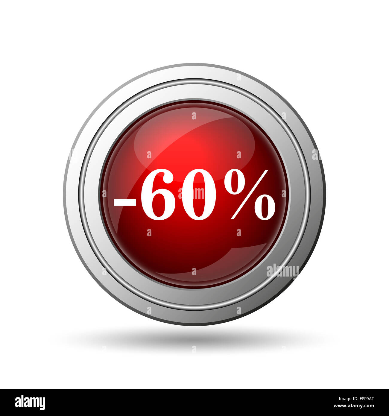 60 percent discount icon. Internet button on white background Stock ...