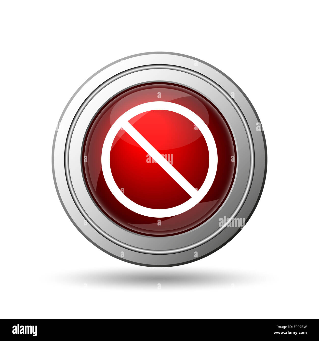 Forbidden icon. Internet button on white background Stock Photo - Alamy