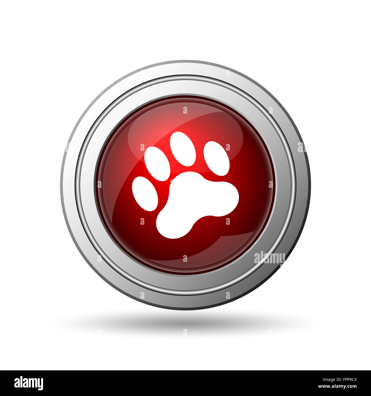 Paw print icon. Internet button on white background Stock Photo - Alamy