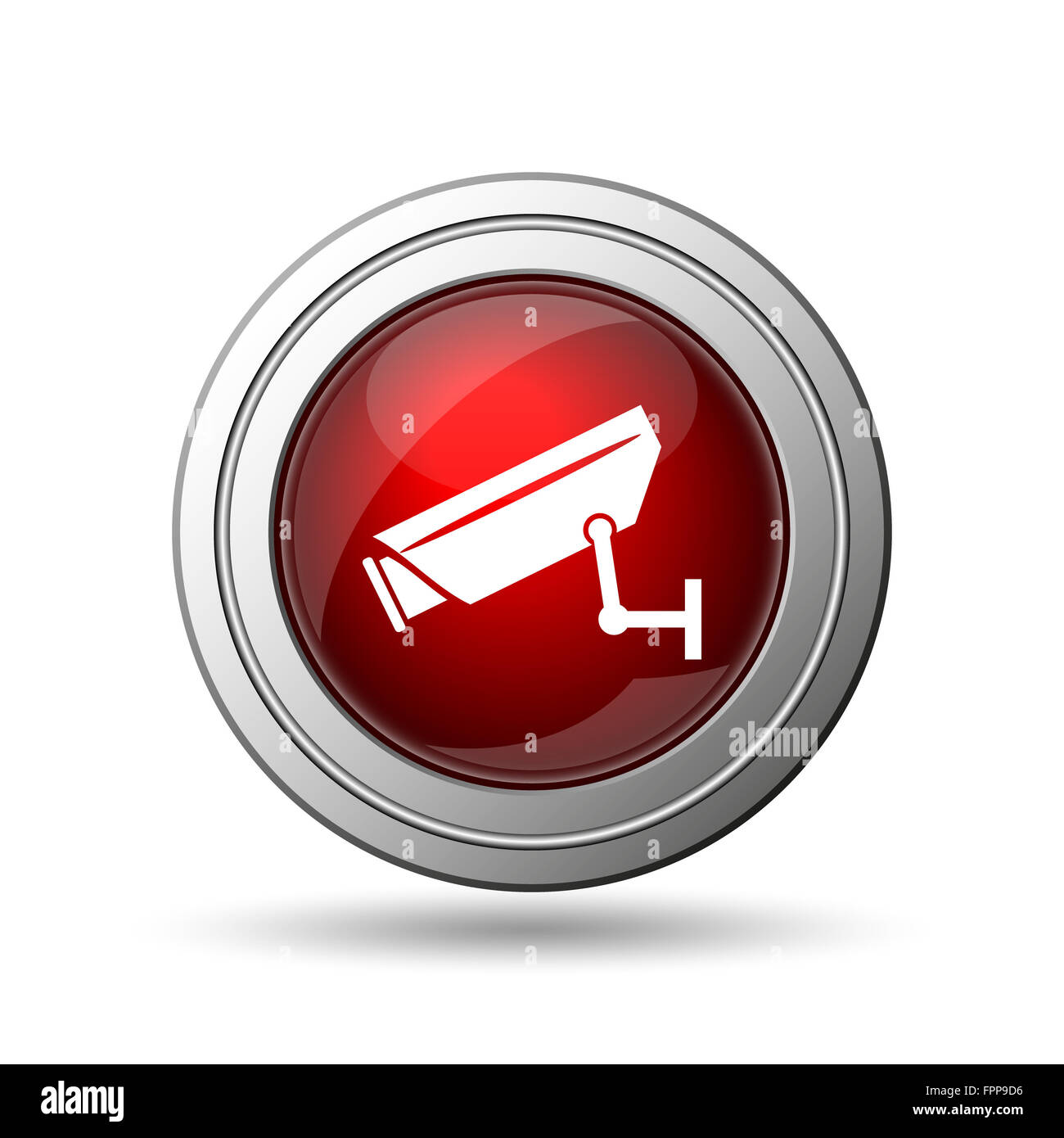 Surveillance camera icon. Internet button on white background Stock ...