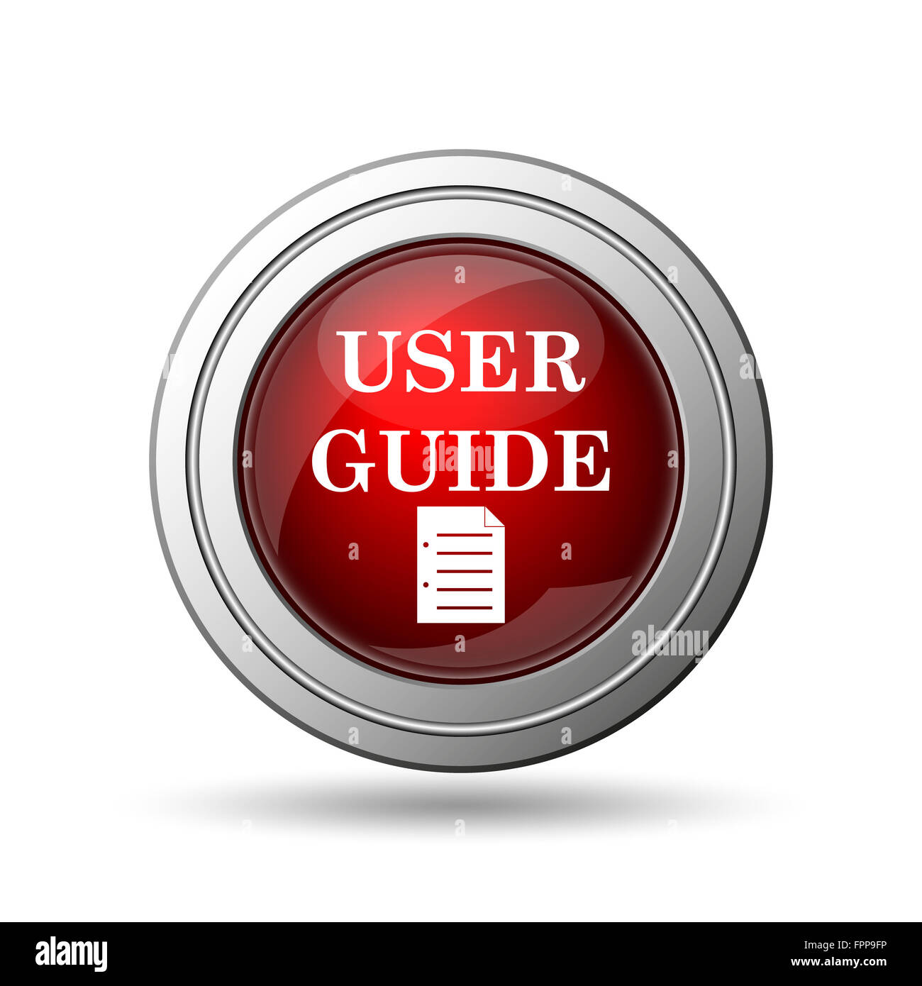 User guide icon. Internet button on white background Stock Photo - Alamy