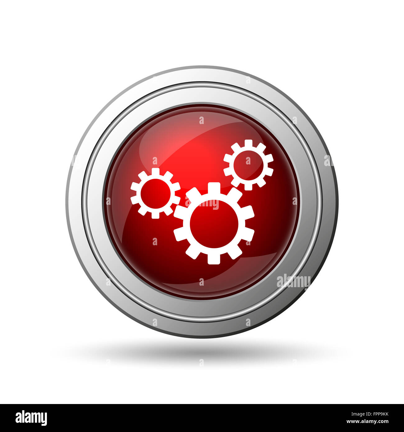 Settings icon. Internet button on white background Stock Photo - Alamy