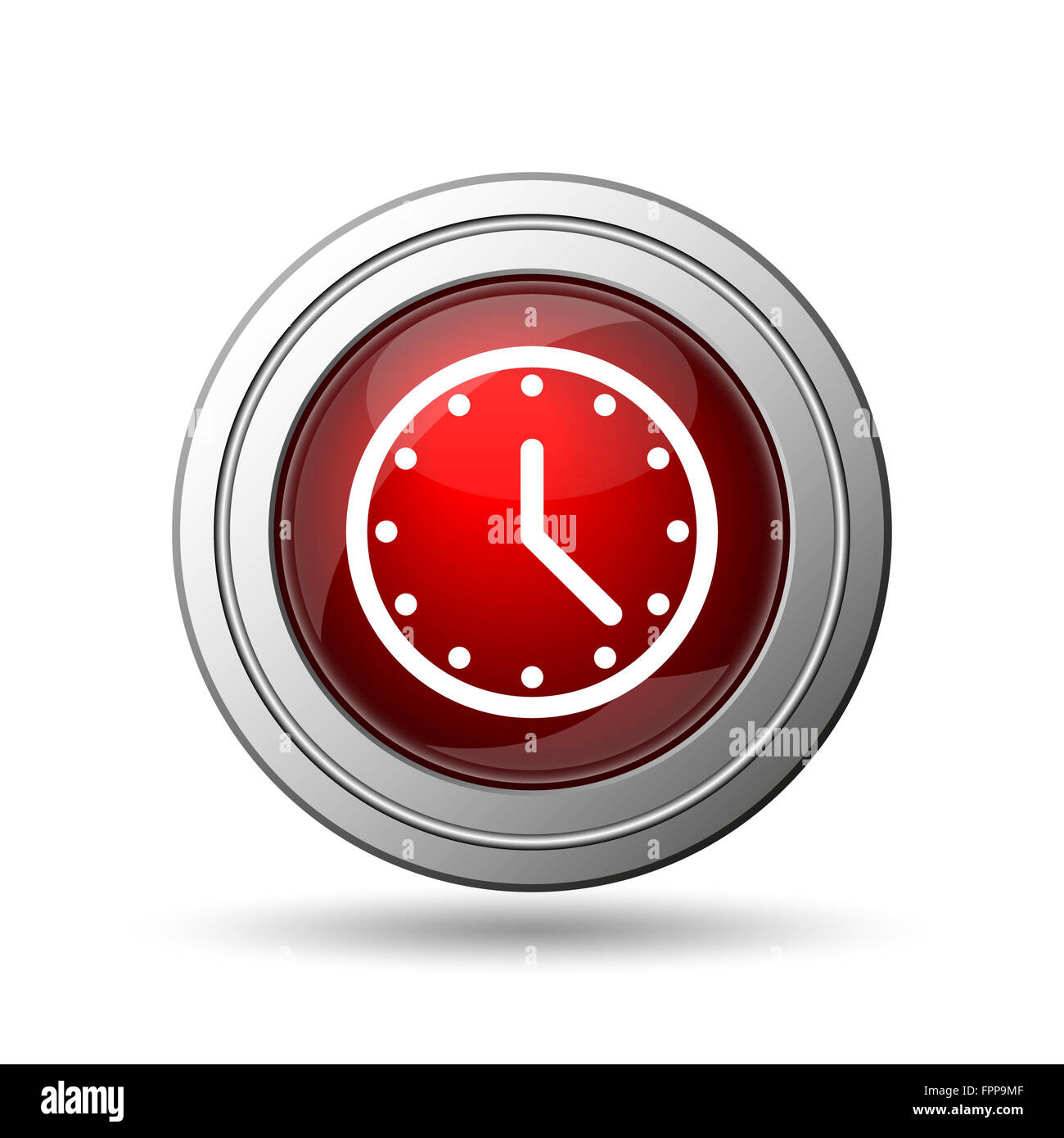 Clock icon. Internet button on white background Stock Photo - Alamy