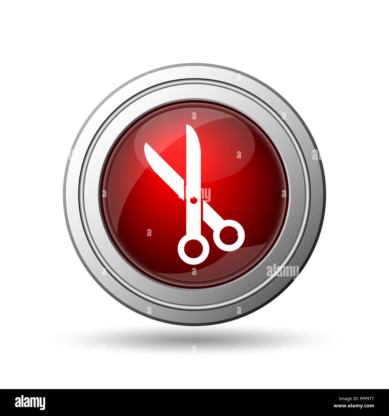Cut icon. Internet button on white background Stock Photo - Alamy