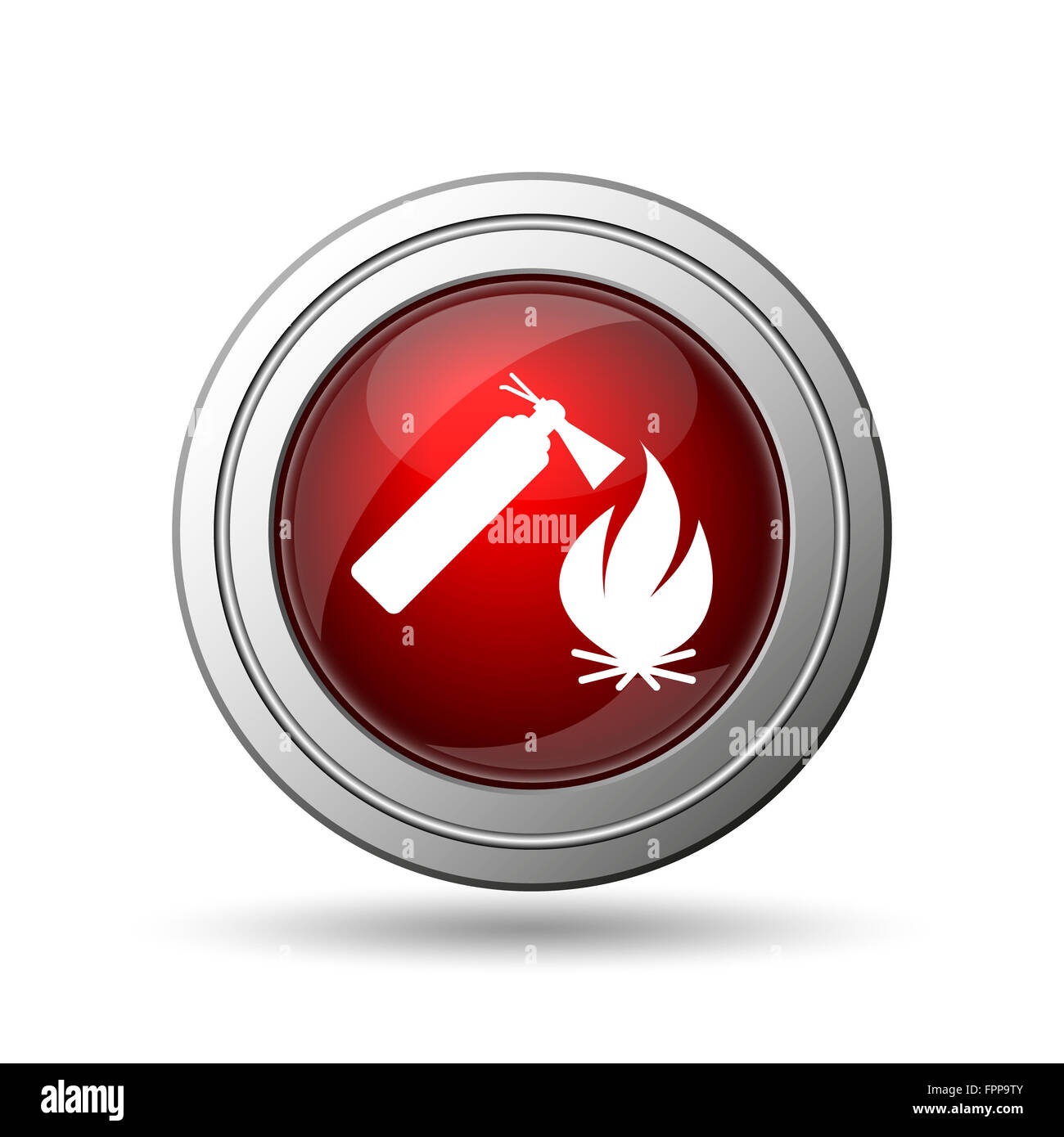Fire icon. Internet button on white background Stock Photo - Alamy
